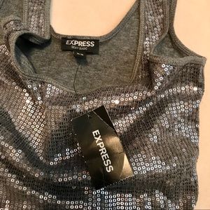 Express | Tops | Express Gray Sequin Tank Nwt | Poshmark